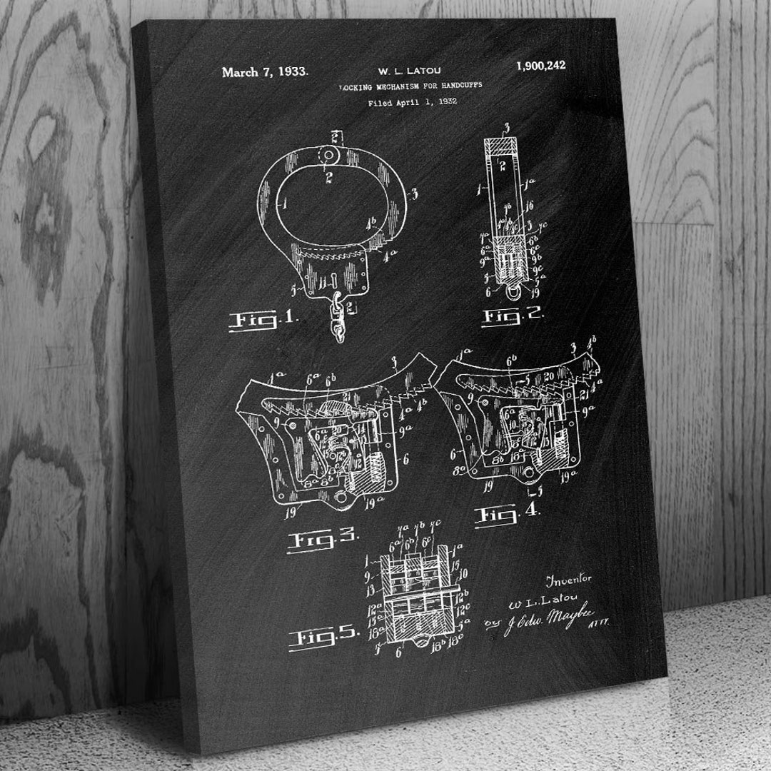 Handcuffs Canvas Print, Detective Gift, Police Decor, Law Enforcement ...