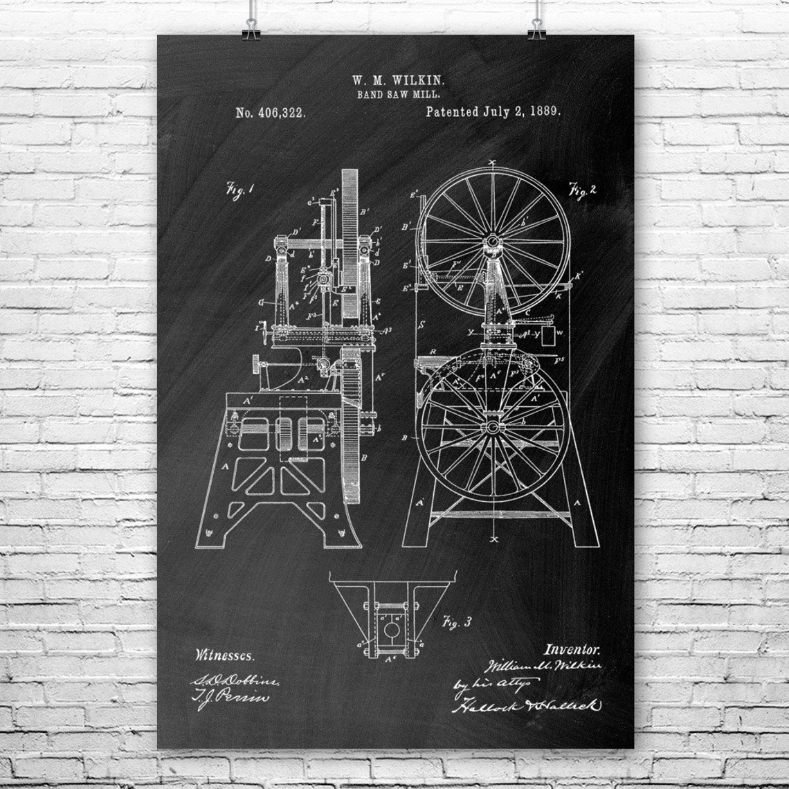 Band Saw Poster Print Woodworking Tools Bandsaw Shop | Etsy