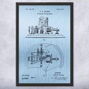 Edison Telegraph Patent Wall Art | Poster, Canvas or Framed | Telegraph ...