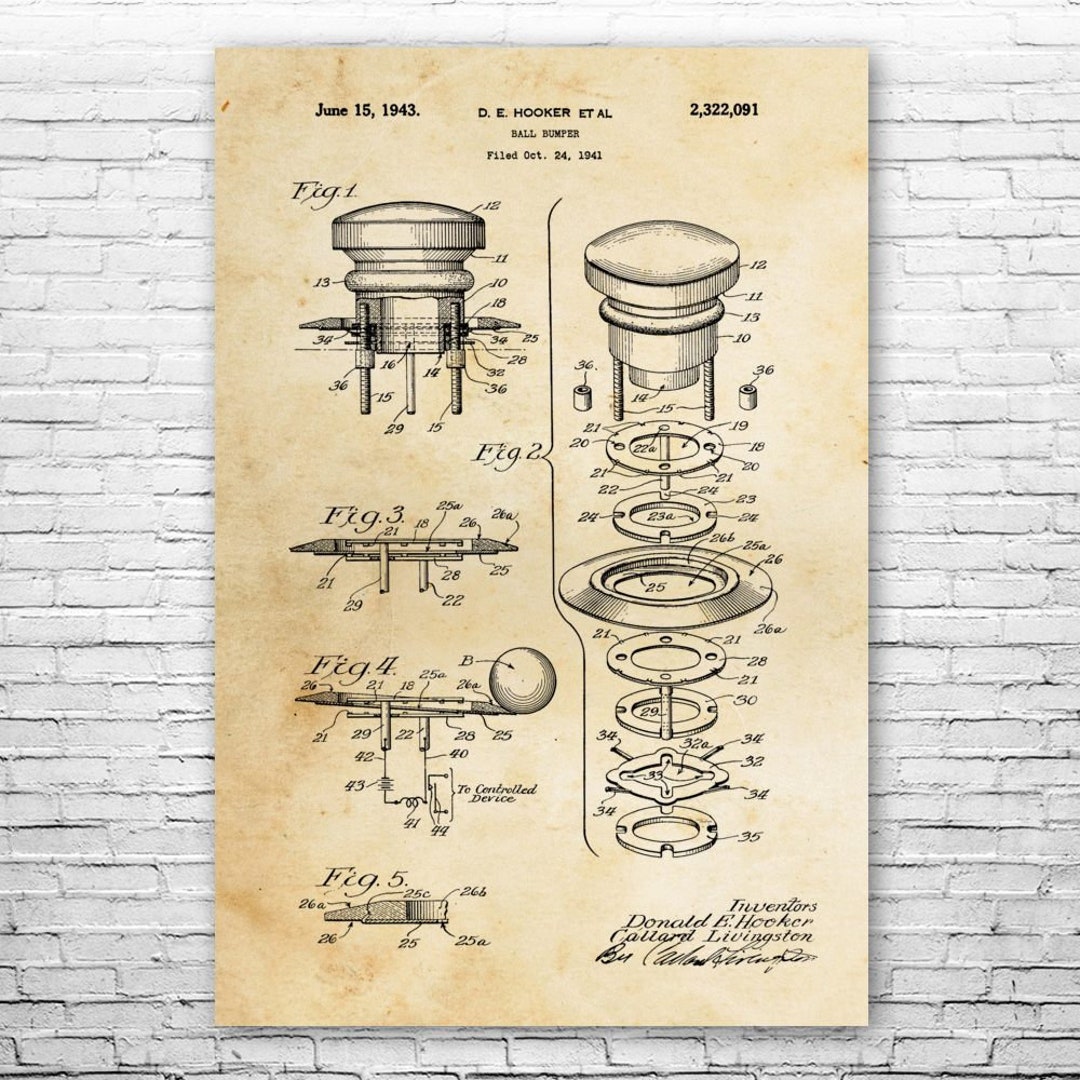 Pinball Scoring Bumper Poster Print, Gamer Gift, Pinball Parts Art ...