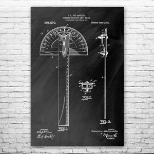 Protractor T-square Poster Print, Architect Gifts, Workshop Art ...