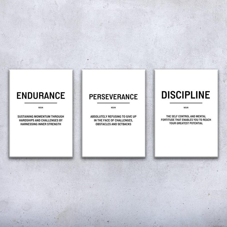 Endurance Motivational Prints Set of 3: Motivational Posters ...