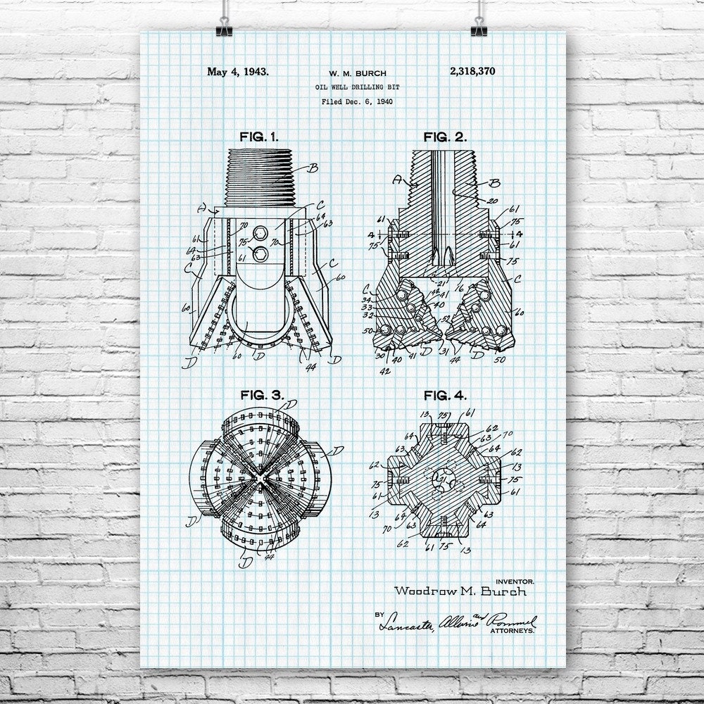 Oil Well Drill Bit Poster Print Rig Worker Roughneck Gift - Etsy
