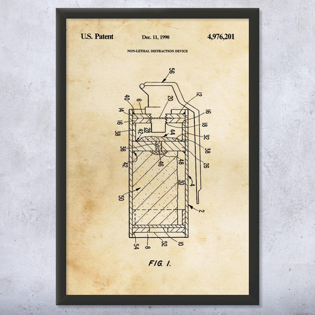 Flash Bang Grenade Patent Wall Art | Poster, Canvas or Framed | SWAT ...
