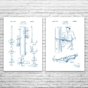 Lineman Patent Wall Art Set of 2 | Poster, Canvas or Framed ...