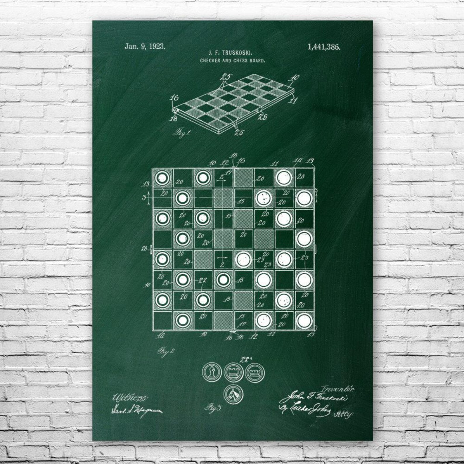 Checkers Board Poster Print, Chess Player Gift, Gaming Decor, Chess ...