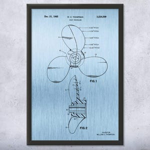 Boat Propeller Patent Wall Art | Poster, Canvas or Framed | Boating ...