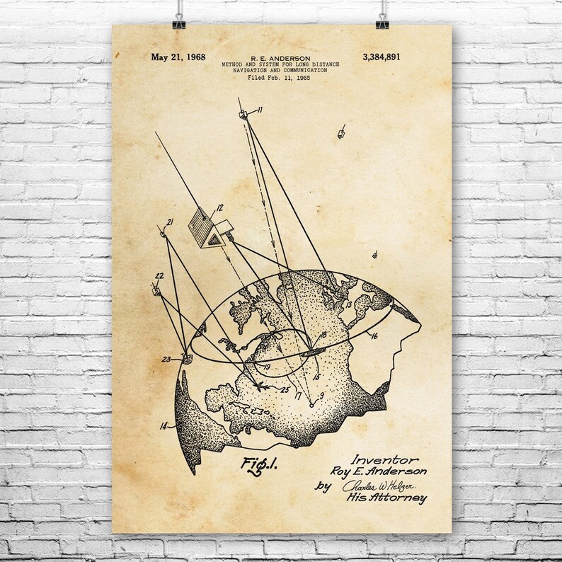 GPS Navigation Satellite Poster Print Telecom Gift Weather - Etsy