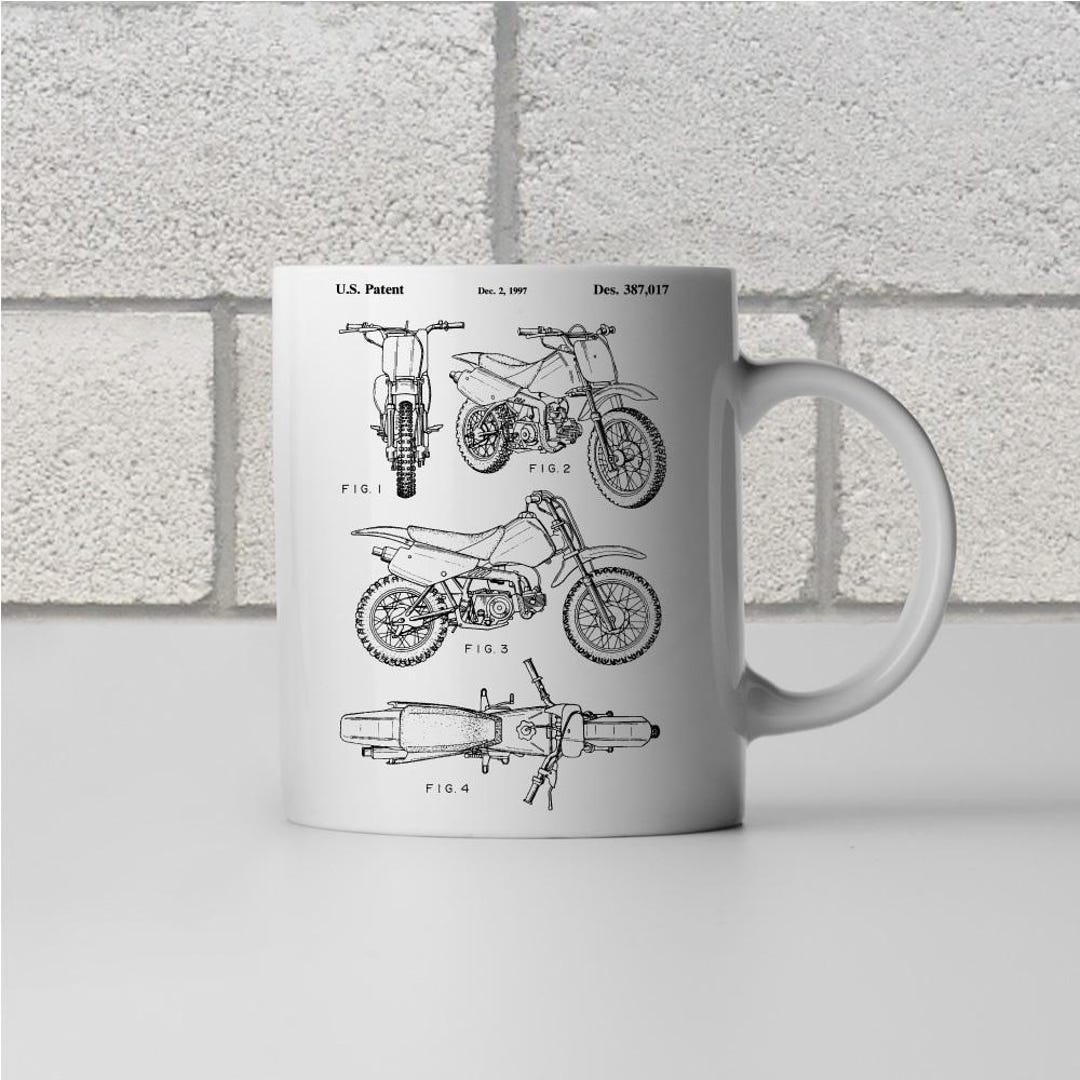 Dirt Bike Patent Mug, Motorcycle Blueprint, Atv Blueprint, Rider Gift ...