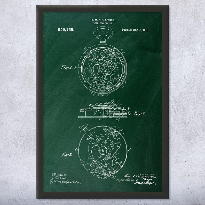 Mechanical Pocket Watch Patent Art Print: Watch Blueprint, Watchmaker ...