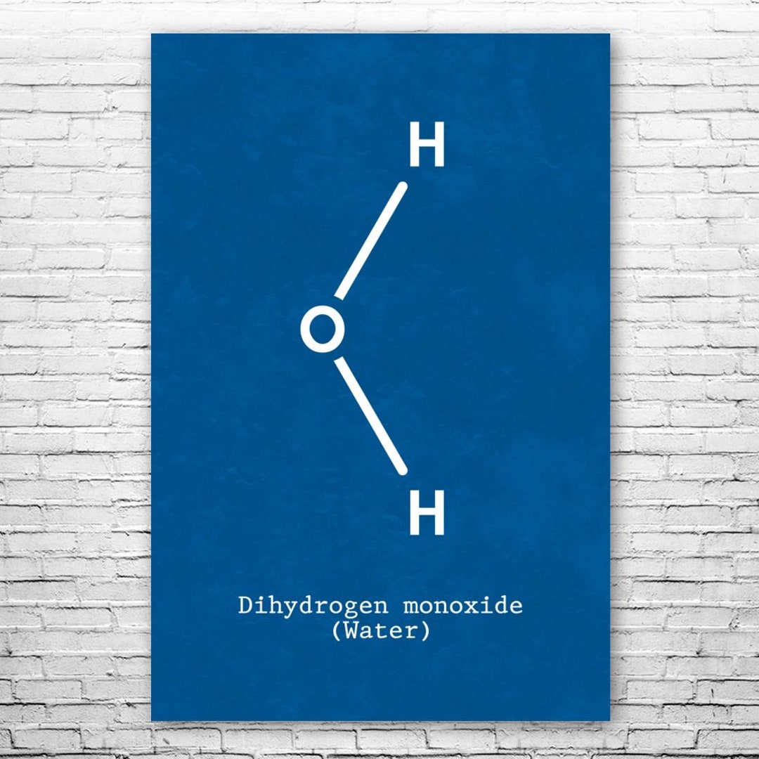 Water H2O Molecule Poster Print Science Teacher Gift Student - Etsy