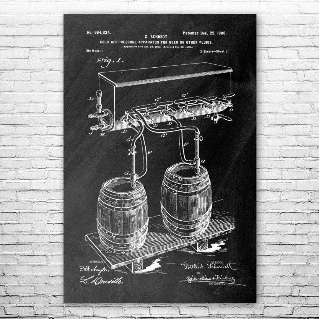 Beer Keg & Tap Poster Print, Bar Art, Brewing Gift, Restaurant Decor ...