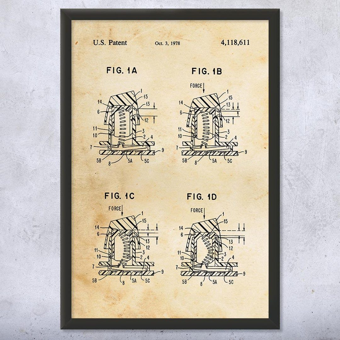Mechanical Keyboard Buckling Spring Patent Wall Art | Poster, Canvas or ...