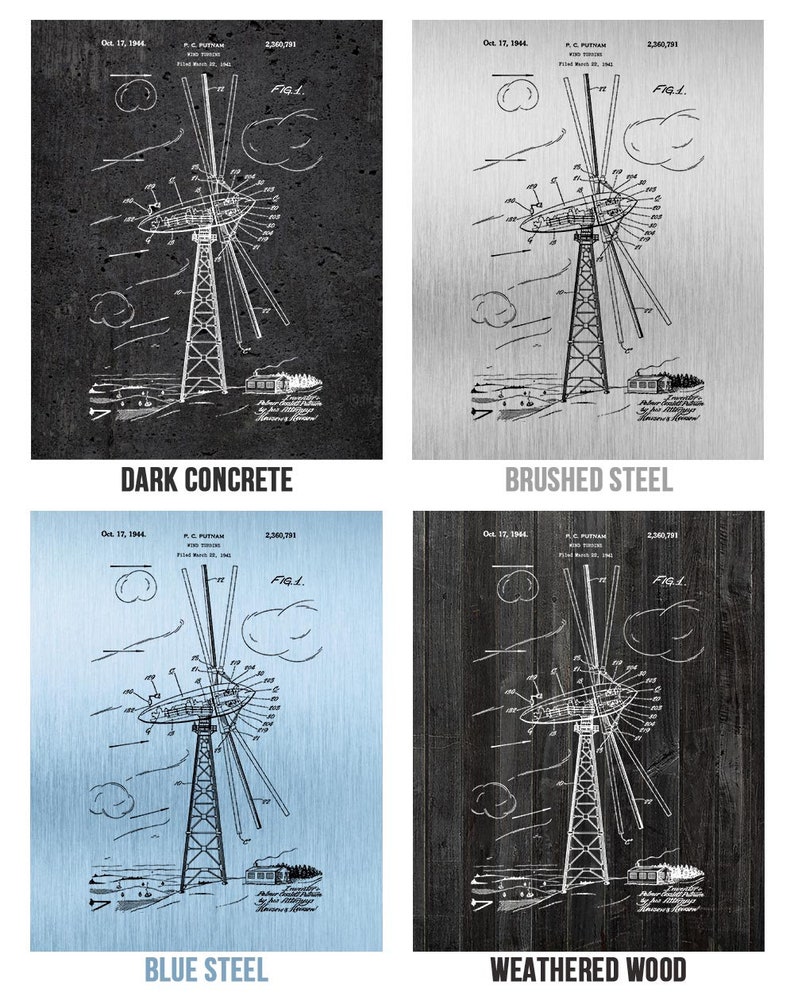 Wind Turbine Poster Print Wind Farm Art Power Technician | Etsy