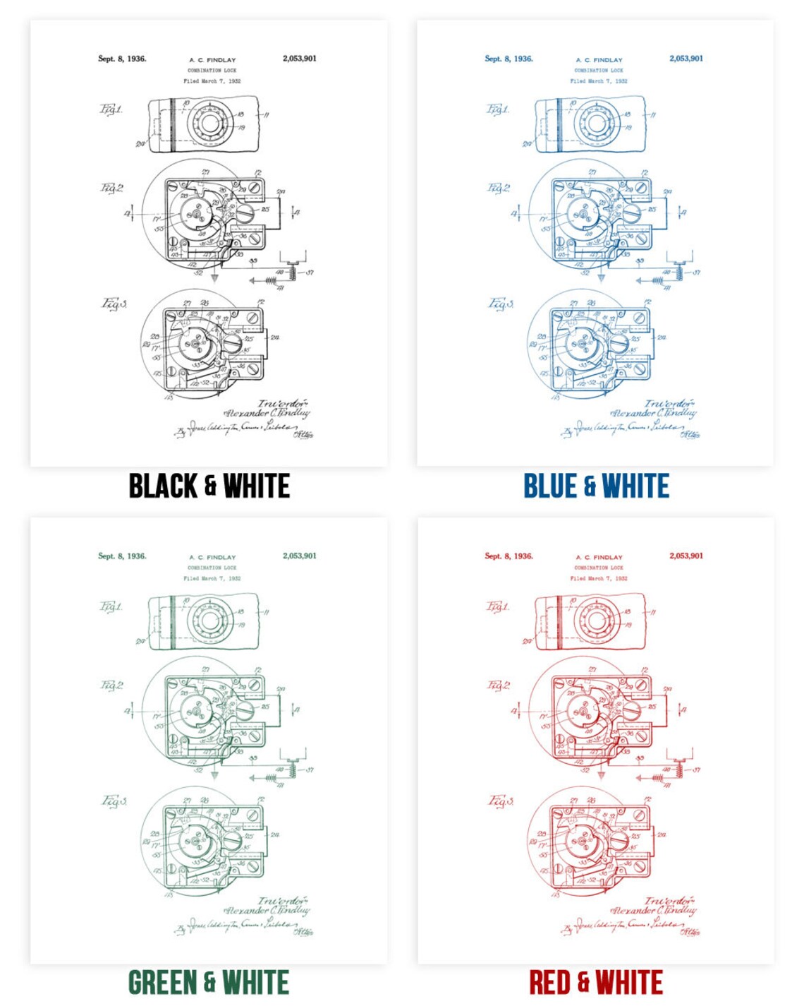 Combination Lock Poster Print Locksmith Gift Workshop Decor | Etsy