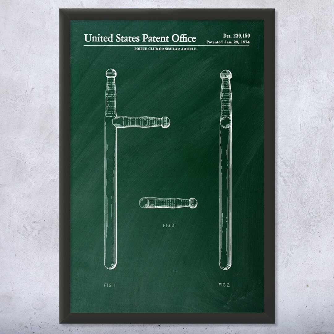 Framed Police Baton Wall Art Print, Police Station Art, Cop Gifts ...