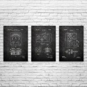 Electrician Patent Wall Art Set of 3 | Poster, Canvas or Framed ...