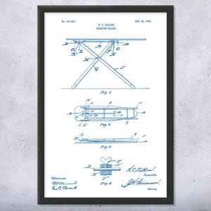 Ironing Board Patent Wall Art | Poster, Canvas or Framed | House ...