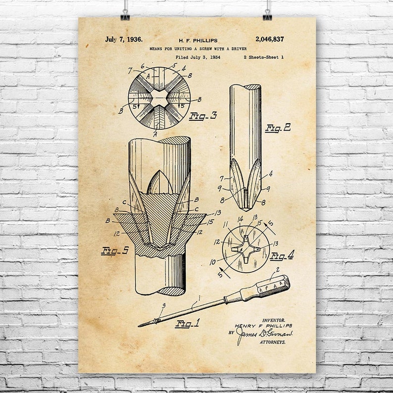 Phillips Head Screwdriver Poster Print Woodworking Art - Etsy