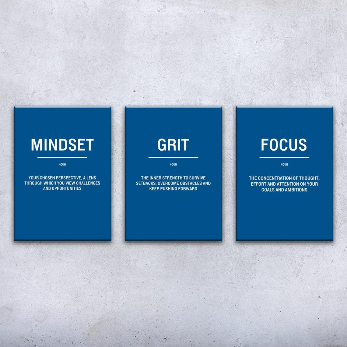 Mindset Focus Motivational Prints Set of 3: Motivational Posters ...