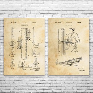 Lineman Patent Wall Art Set of 2 | Poster, Canvas or Framed ...