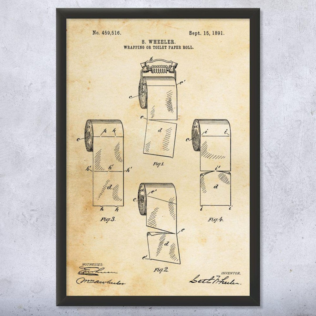 Toilet Paper Squares Patent Wall Art | Poster, Canvas or Framed ...