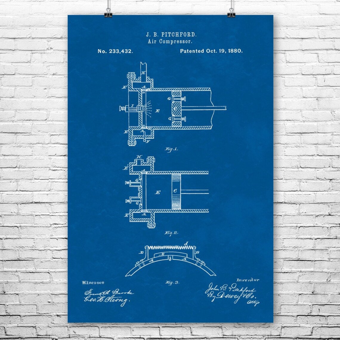 Air Compressor Poster Print Mechanical Engineer Contractor - Etsy