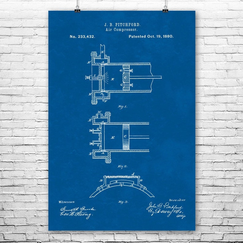Air Compressor Poster Print Mechanical Engineer Contractor - Etsy