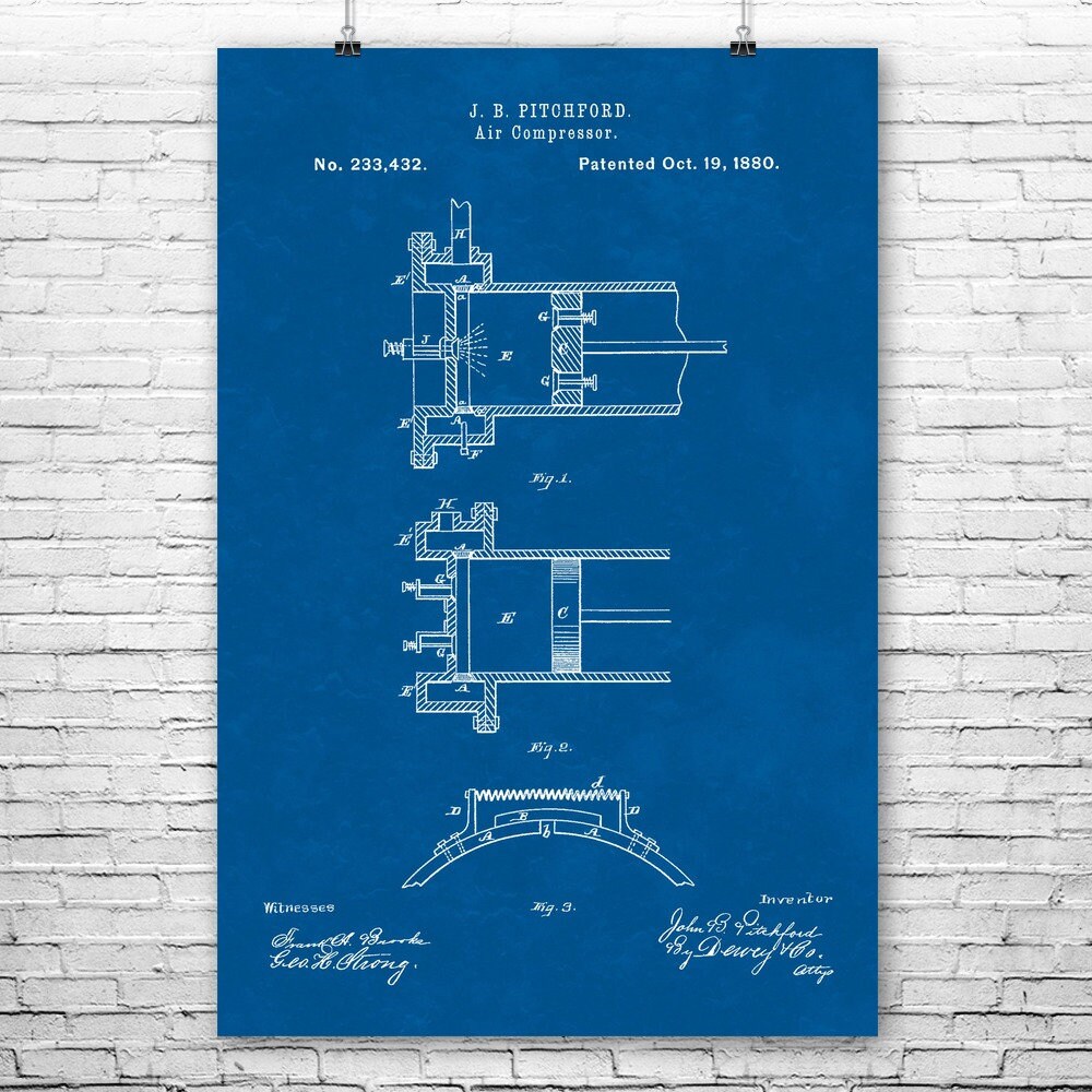 Air Compressor Poster Print Mechanical Engineer Contractor - Etsy