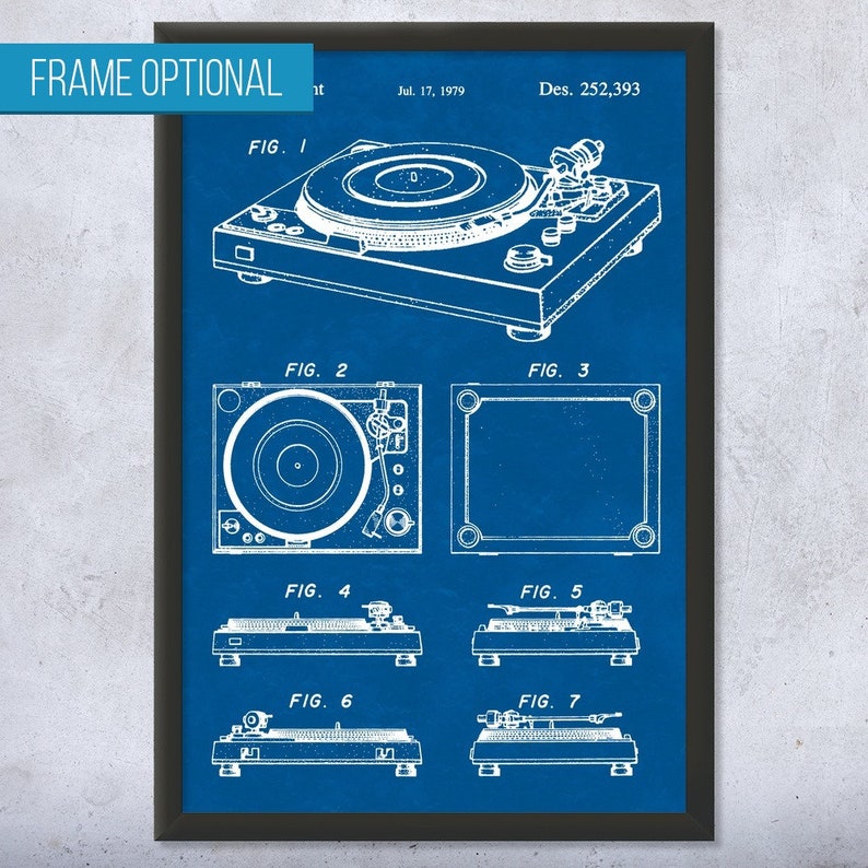 Turntable Record Player Poster Print DJ Gifts Recording | Etsy