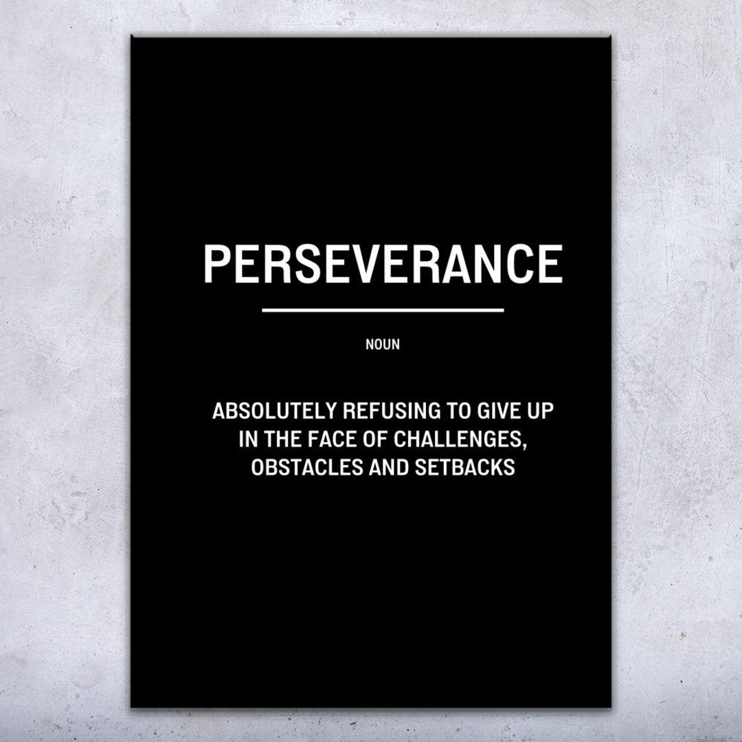 Perseverance Definition Wall Art Bold | Poster, Canvas or Framed ...