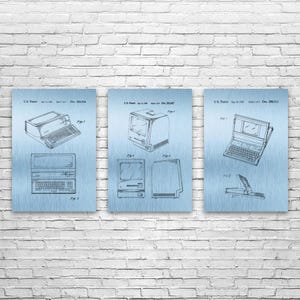 Retro Computer Patent Wall Art Set of 3 | Poster, Canvas or Framed ...