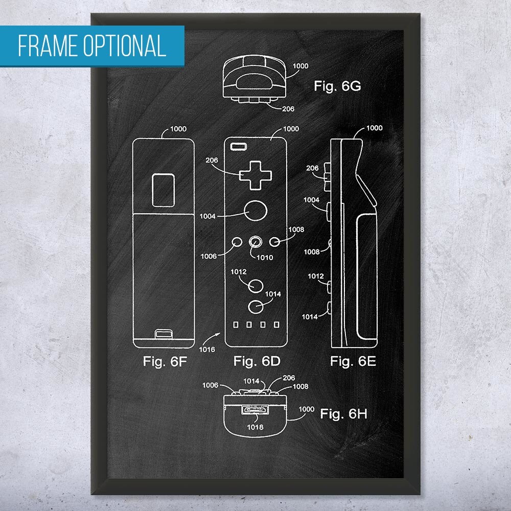 Video Game Controller Poster Print Gaming Gift Blueprint | Etsy