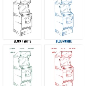 Arcade Video Game Cabinet Poster Print Arcade Blueprint - Etsy