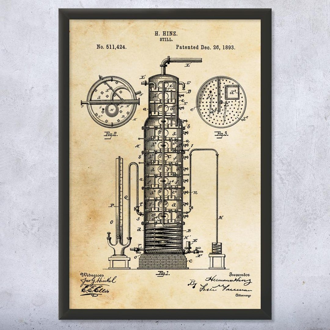 Distillery Still Patent Wall Art | Poster, Canvas or Framed | Pub Decor ...