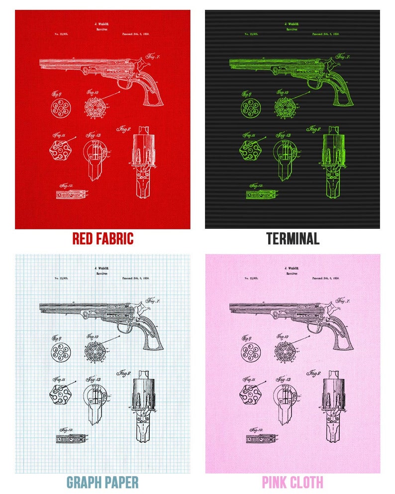 Old West Revolver Poster Print Western Decor Gun Collector | Etsy