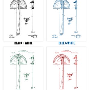 Protractor T-square Poster Print Architect Gifts Workshop - Etsy