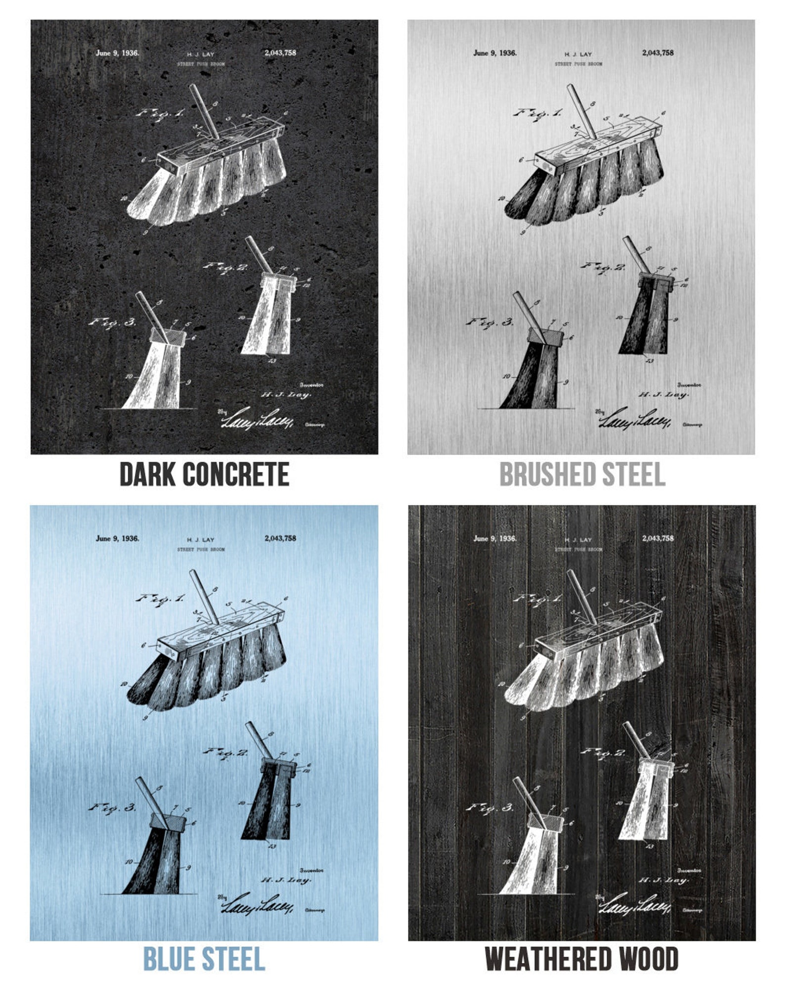 Street Sweepers Broom Poster Print Grounds Keeper Custodian | Etsy