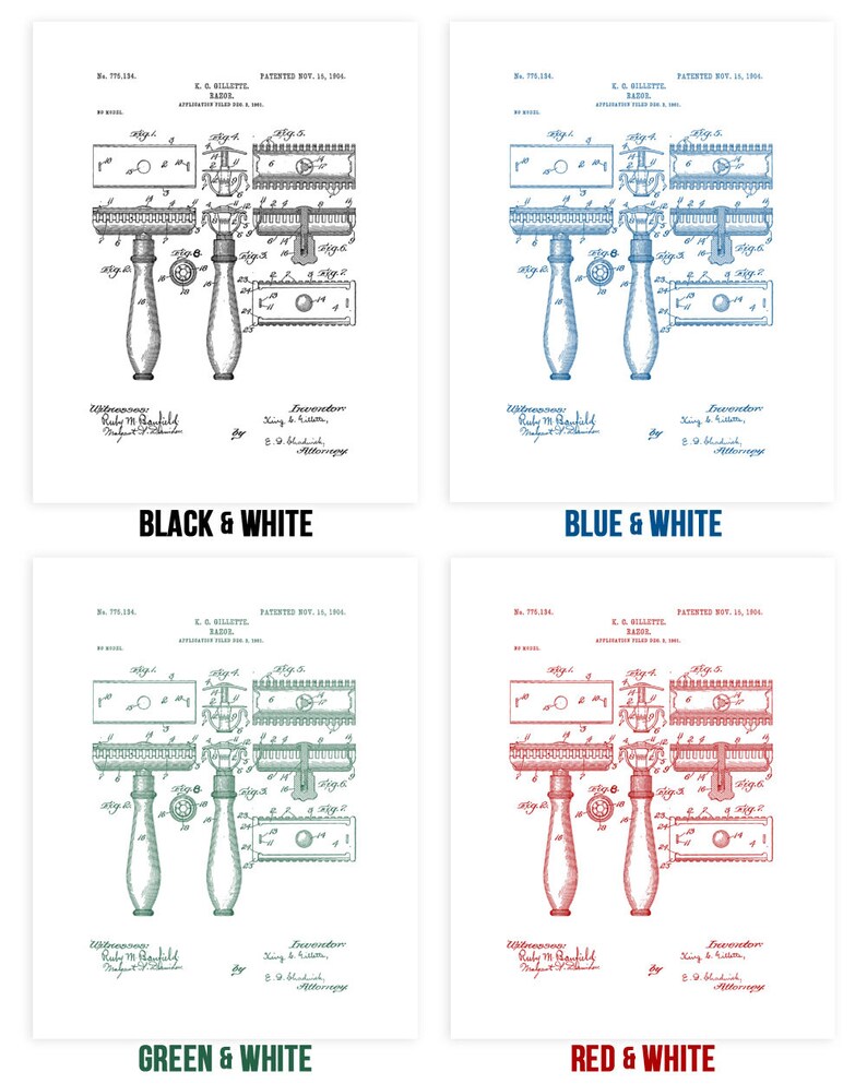 Shaving Razor Posters Set of 3 Shaving Gift Safety Razor - Etsy