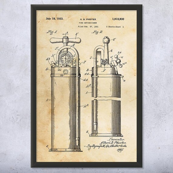 Framed Fire Extinguisher Wall Art Print First Responder | Etsy