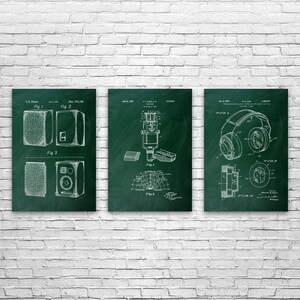 Music Recording Studio Posters Set of 3, Audio Gifts, Music Wall Art ...