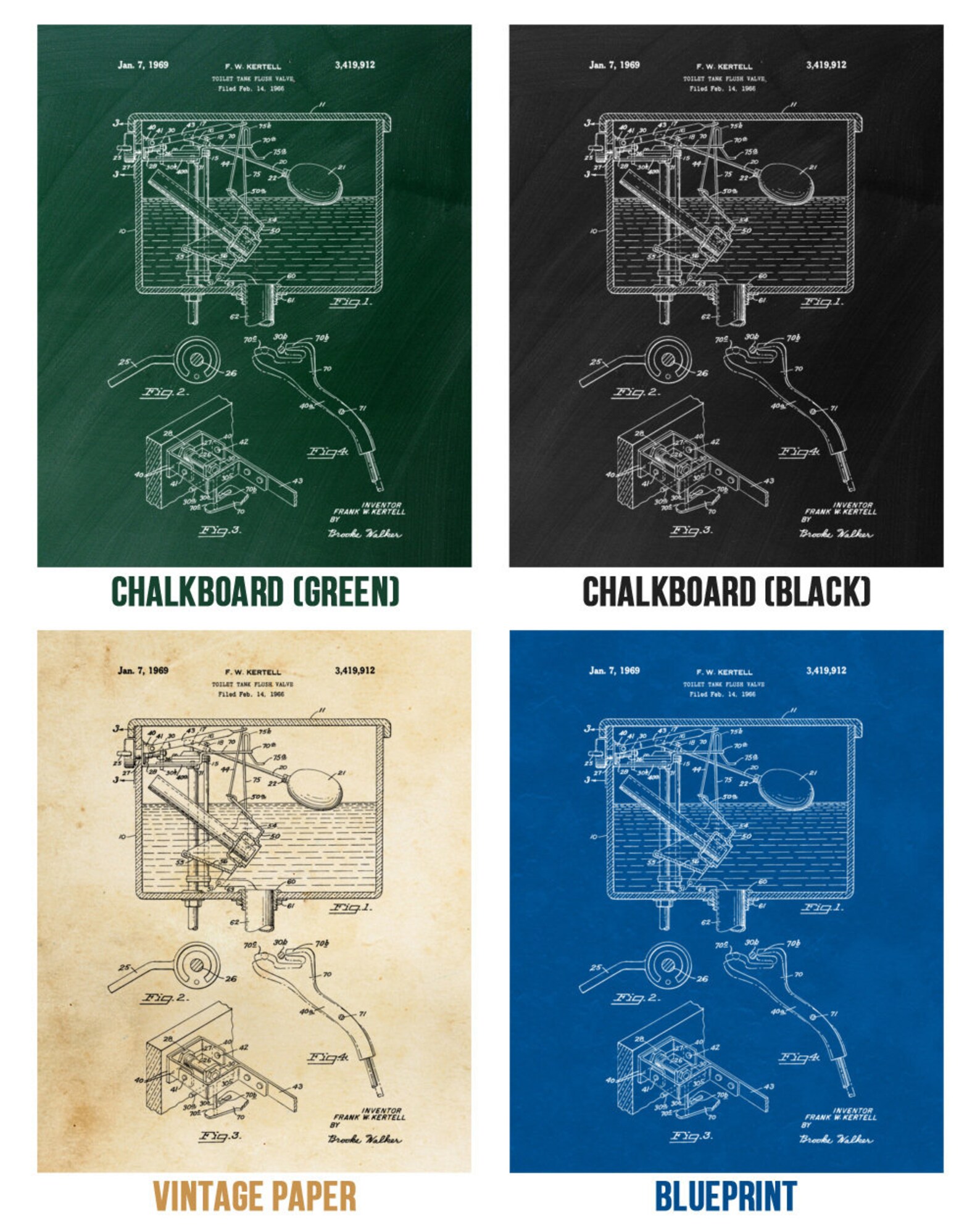 Toilet Flush Valve Poster Print Bathroom Art Plumber Gift - Etsy