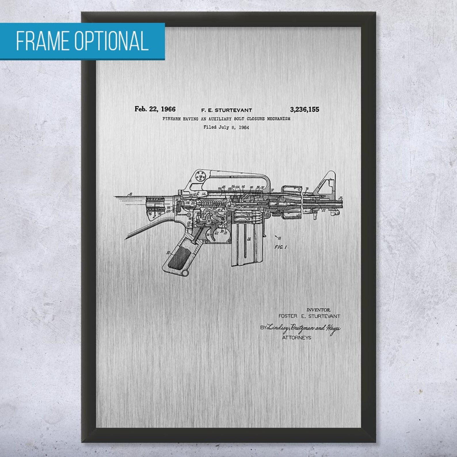 M16 Rifle Poster Print Gun Club Art AR-15 Blueprint Soldier | Etsy