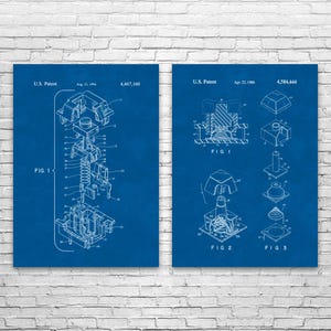 Mechanical Keyboard Patent Wall Art Set of 2 | Poster, Canvas or Framed ...
