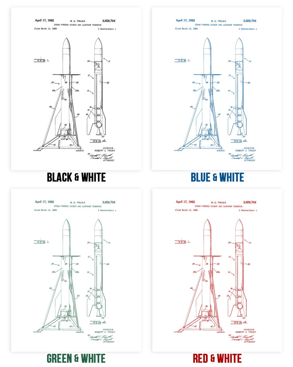 Steam Powered Rocket Poster Print Science Teacher Gift Space - Etsy