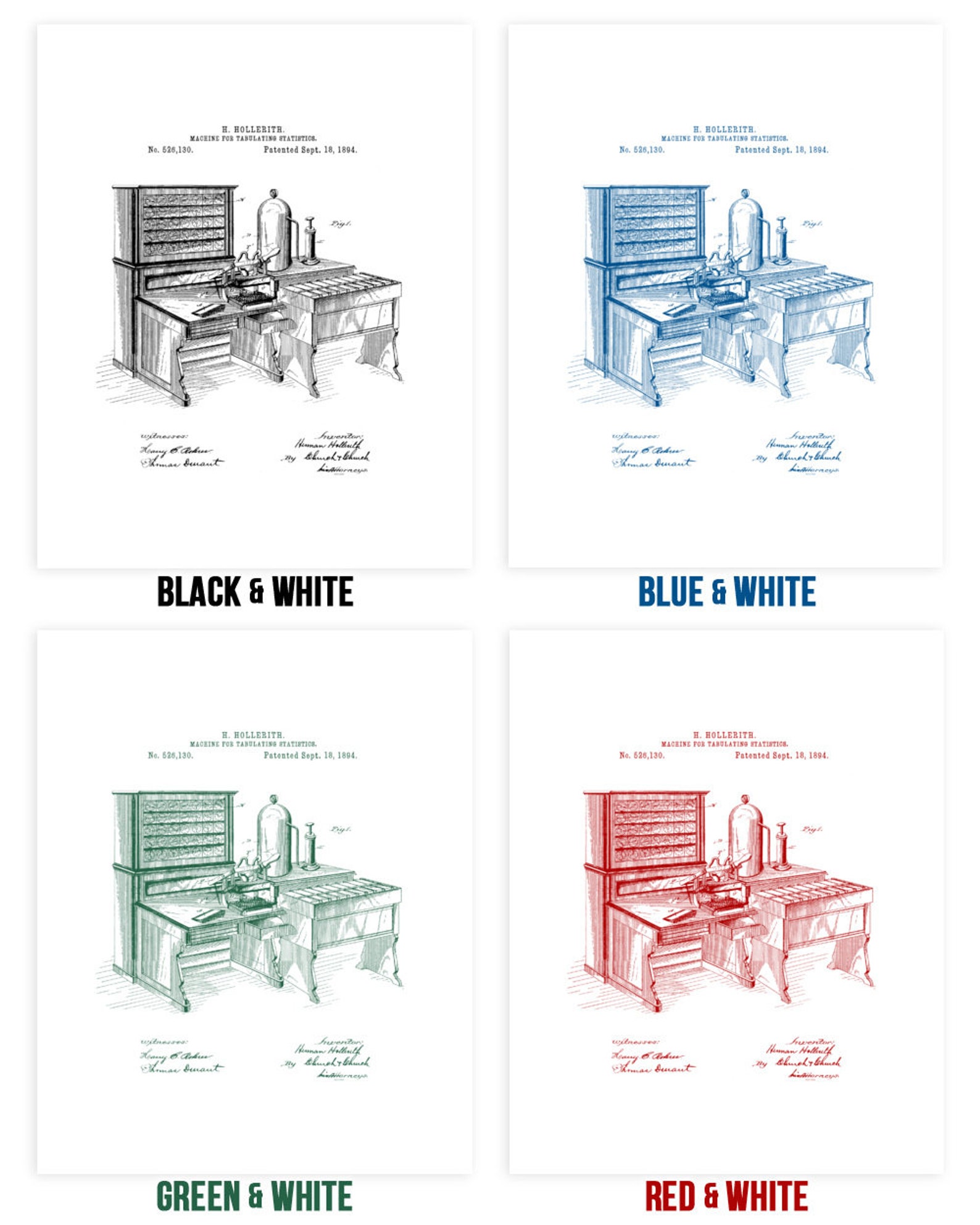 Hollerith Tabulating Machine Poster Print Computer Lab Art - Etsy