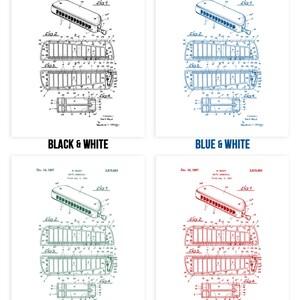 Chromatic Harmonica Poster Print Harmonica Decor Blues | Etsy