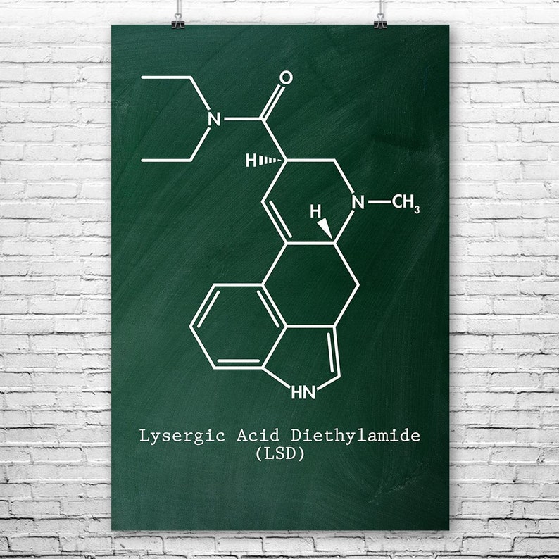 LSD Molecule Poster Print Acid Art Print Stoner Gift Lsd - Etsy