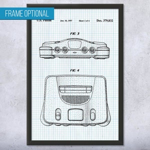 N64 Console Poster Print N64 Wall Art Video Game Gift - Etsy