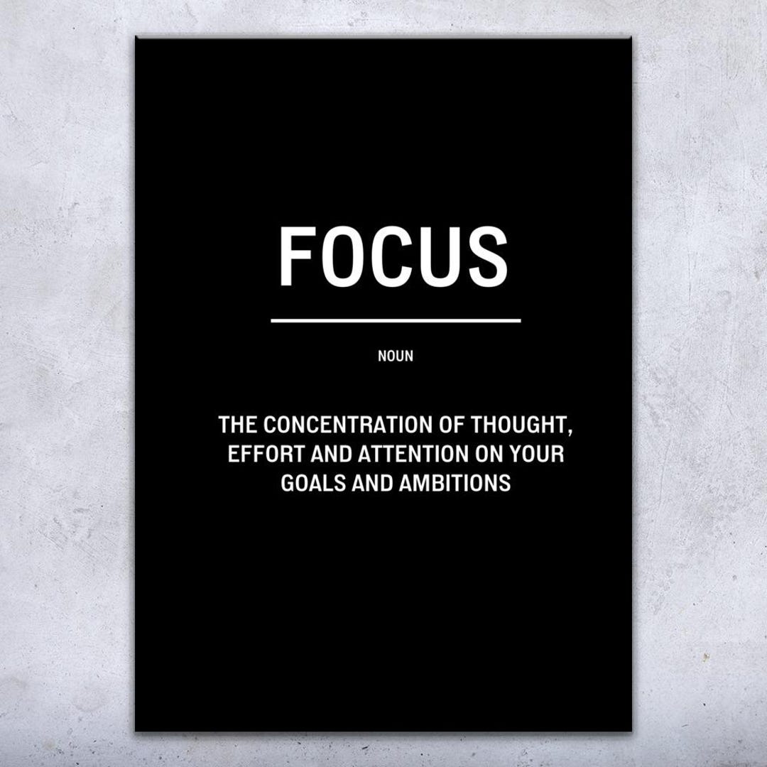 Focus Motivational Print: Inspirational Poster, Office Decor - Etsy